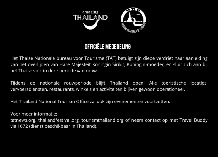 OFFICIËLE MEDEDELING – Nationale rouwperiode na het overlijden van Hare ...